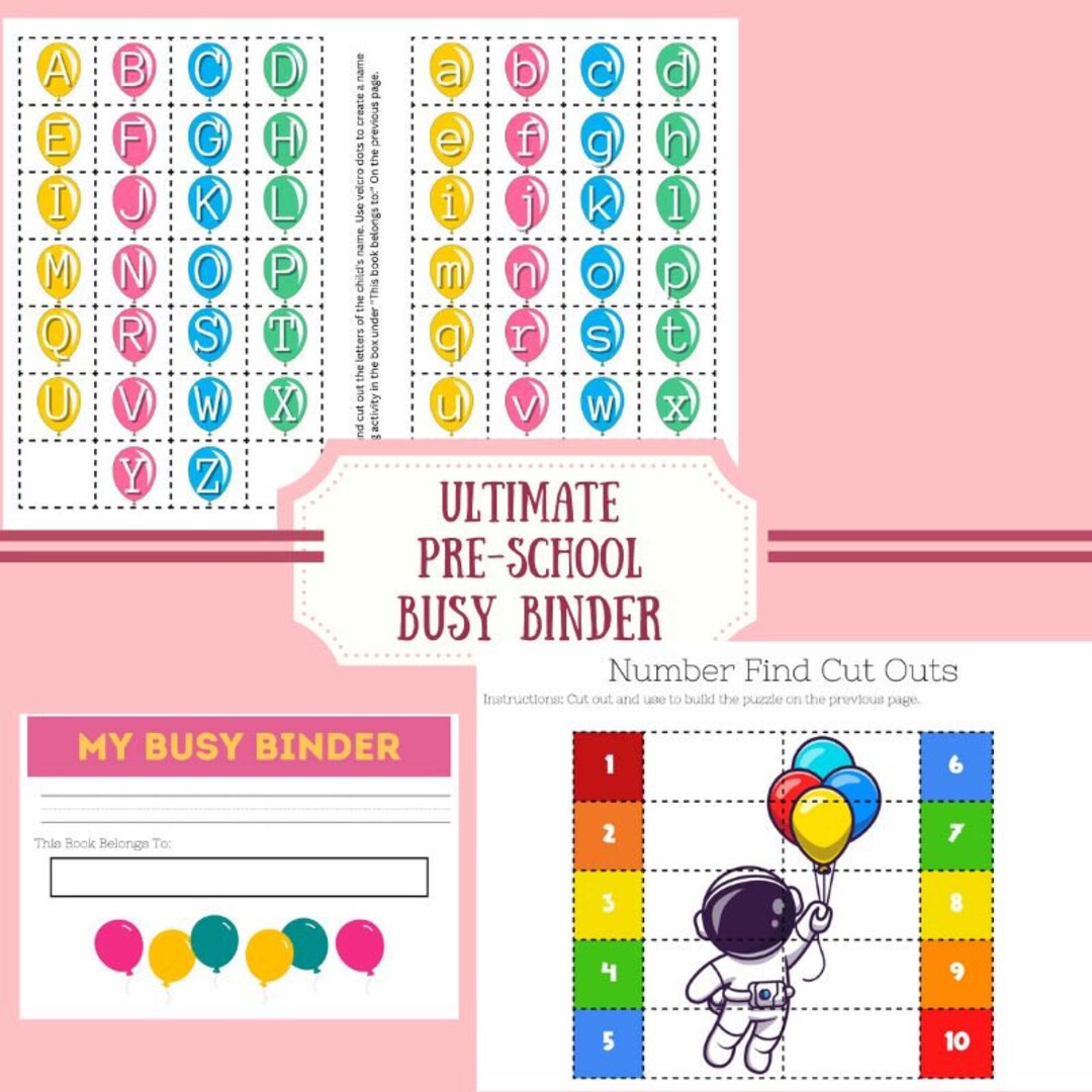 Interactive Pre-school Learning Binder - 129 Pages Printable ...