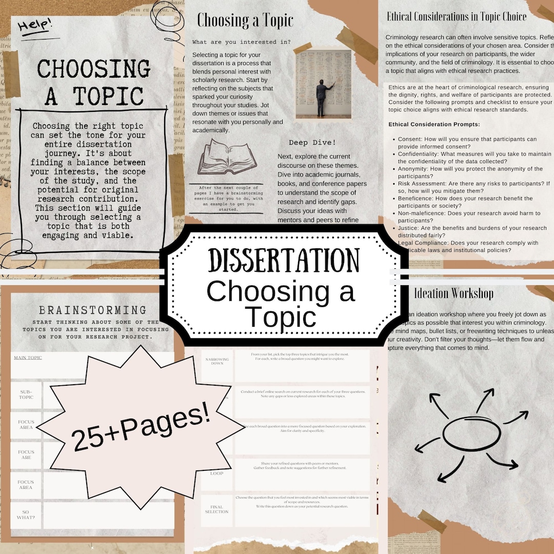 Dissertation Topic Guide - Printable & Digital Dissertation Planning ...