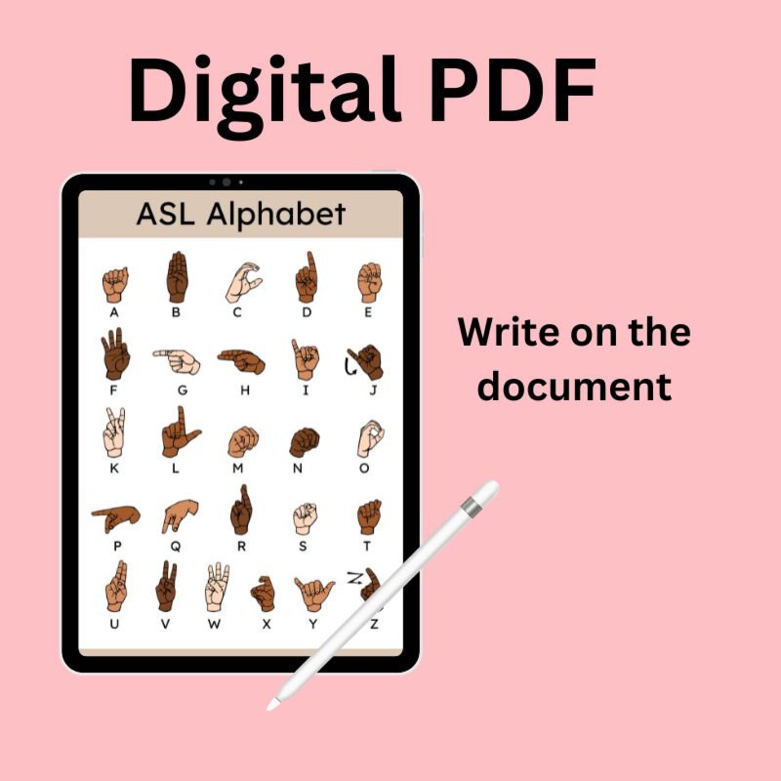 Neutral Boho ASL Alphabet and Number Posters Set - American Sign ...