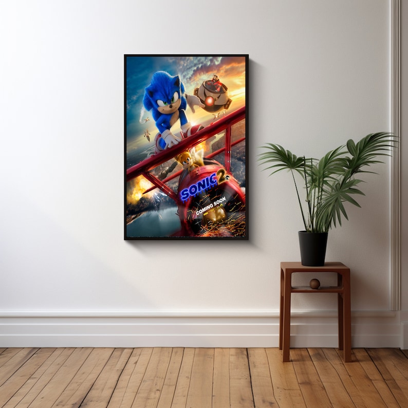 Sonic the Hedgehog 2 Movie Poster-wall Art-classic Film Poster-canvas ...