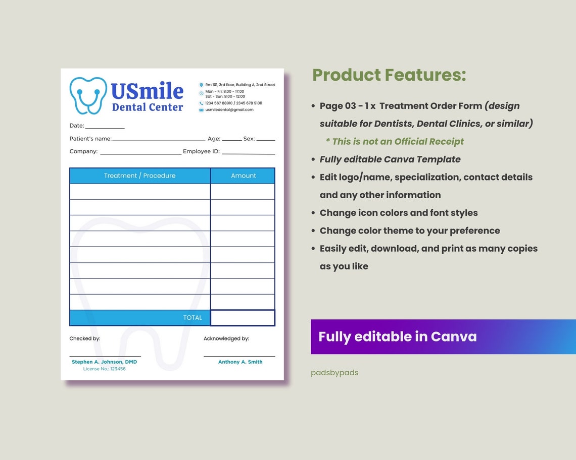 Editable Prescription Pad | Editable Medical Certificate | Rx | Canva ...