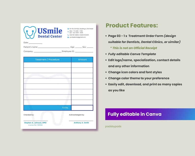 Editable Prescription Pad | Editable Medical Certificate | Rx | Canva ...