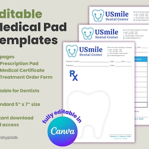Editable Prescription Pad | Editable Medical Certificate | Rx | Canva ...