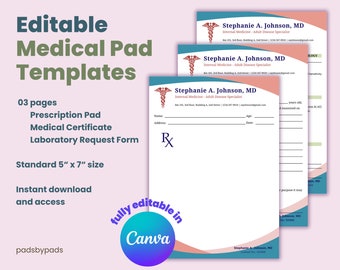Editable Prescription Pad | Editable Medical Certificate | Rx | OBGYN ...