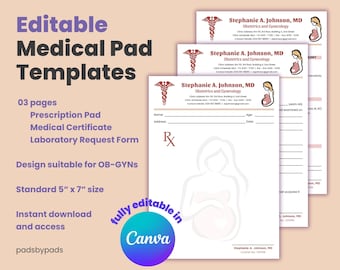 Editable Prescription Pad | Editable Medical Certificate | Rx ...