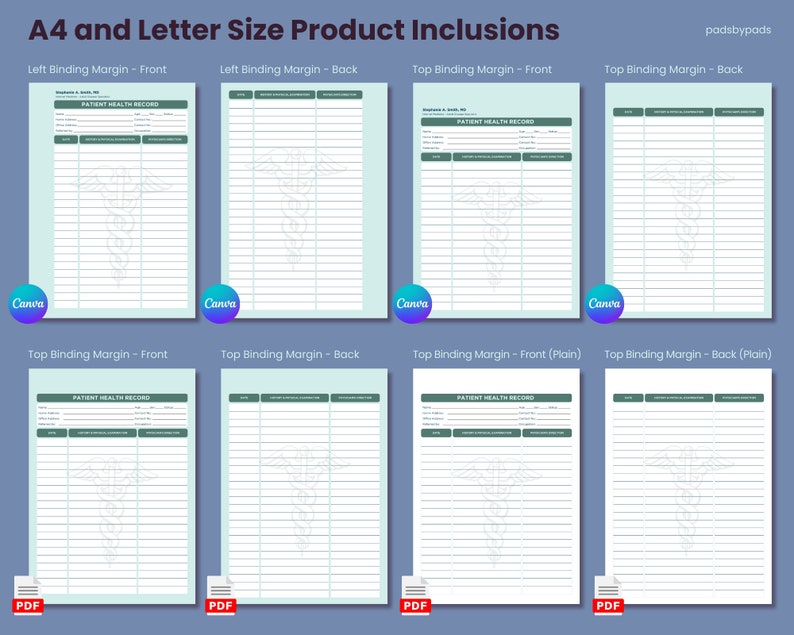Editable Patient Health Record | Printable Patient Health Record ...