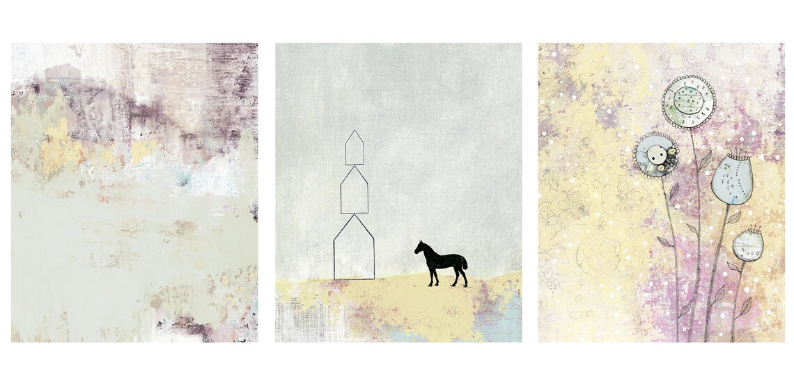 Printable Art Set 3 Piece Wall Art DIY Modern Art Instant | Etsy