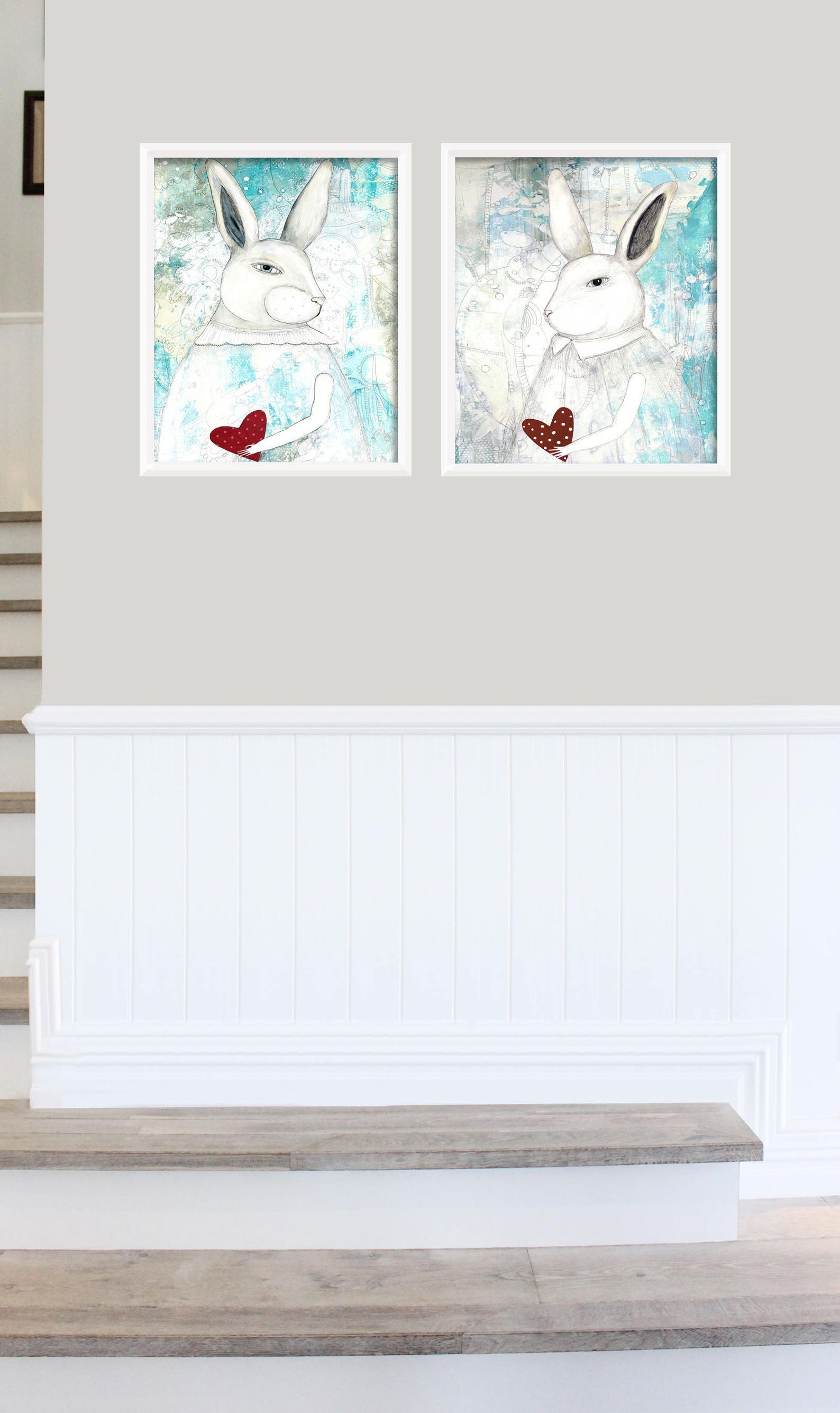 Rabbit Wall Art Printable White Rabbit Digital Print - Etsy