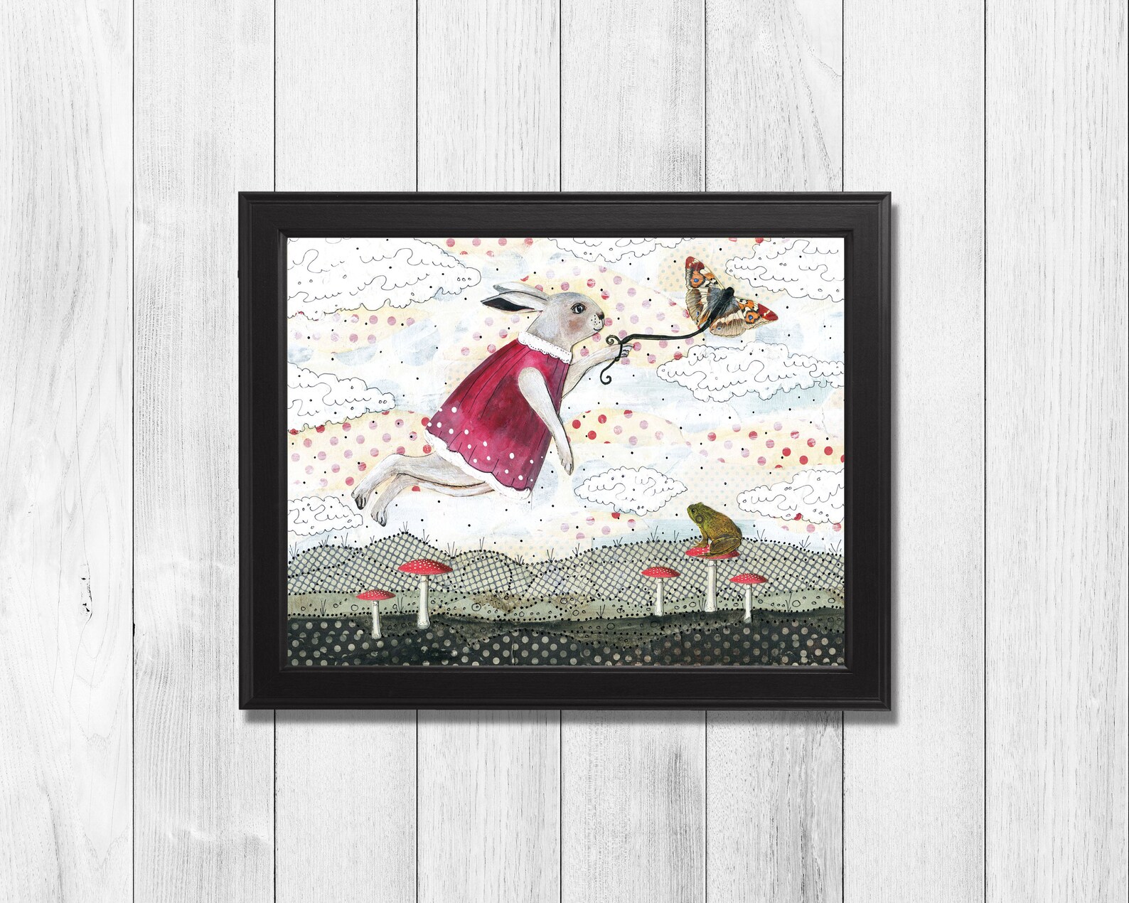 Printable Whimsical Bunny Art Rabbit Wall Art for Kids , Downloadable ...