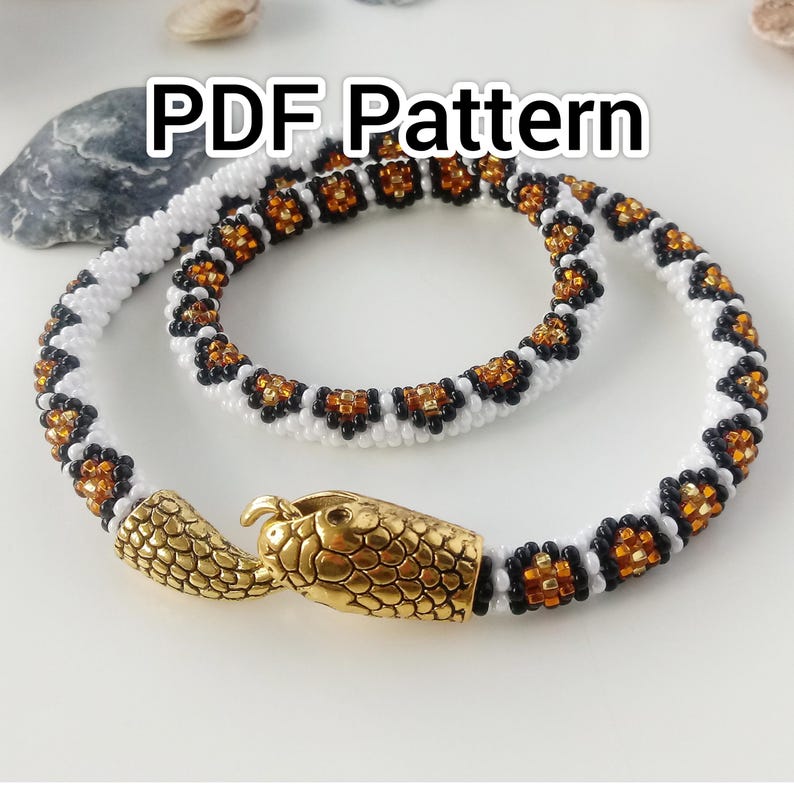 Snake Jewelry Bead Crochet Pattern, Seed Beads PDF Pattern, Python ...