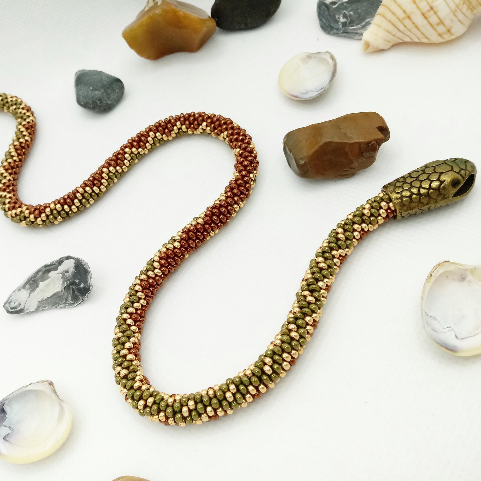 DIY Beaded Crochet Snake Necklace Kit for Adults, Jewelry Making Craft ...