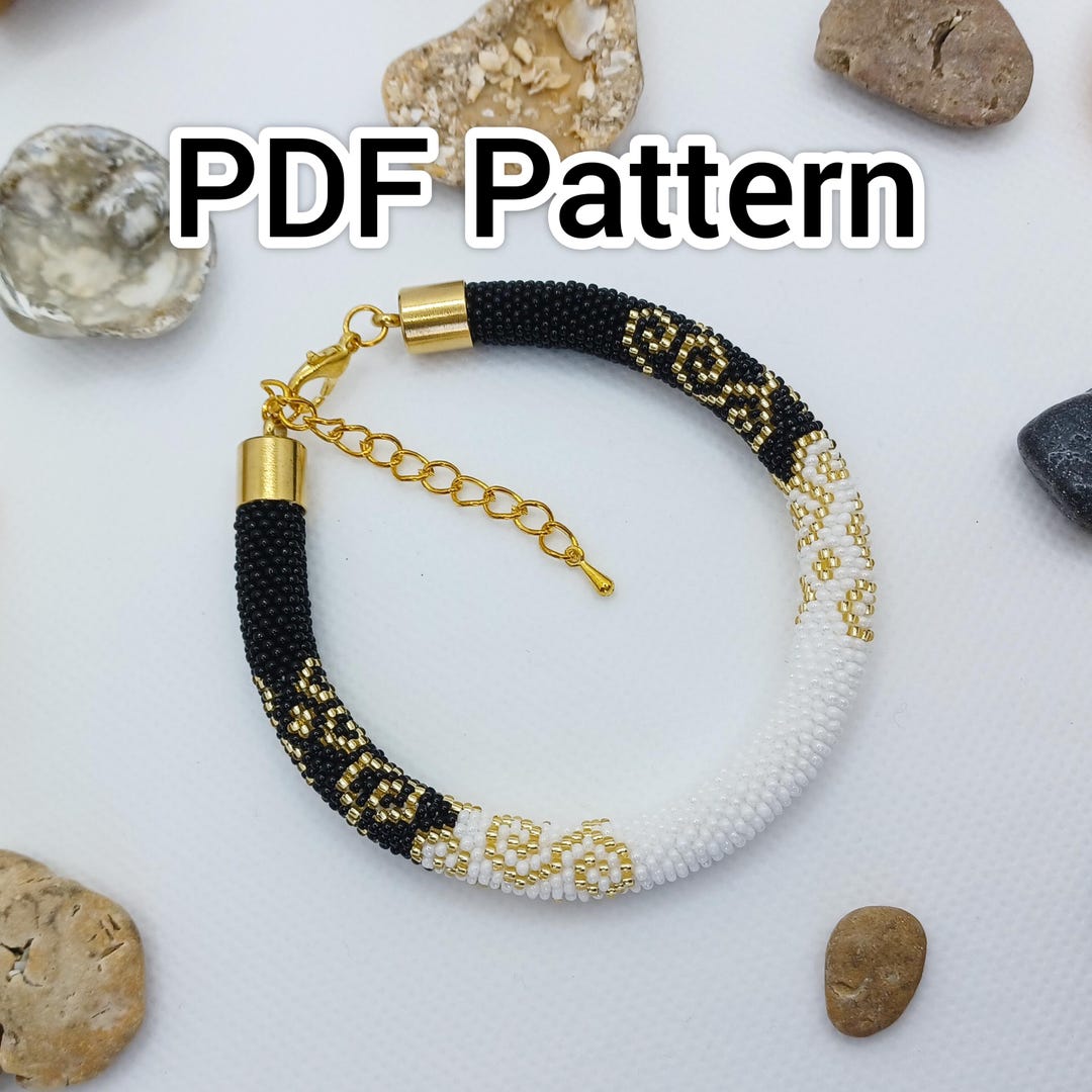 Elegant Beading Pattern for Bracelet Making, PDF Pattern Colorful Bead ...