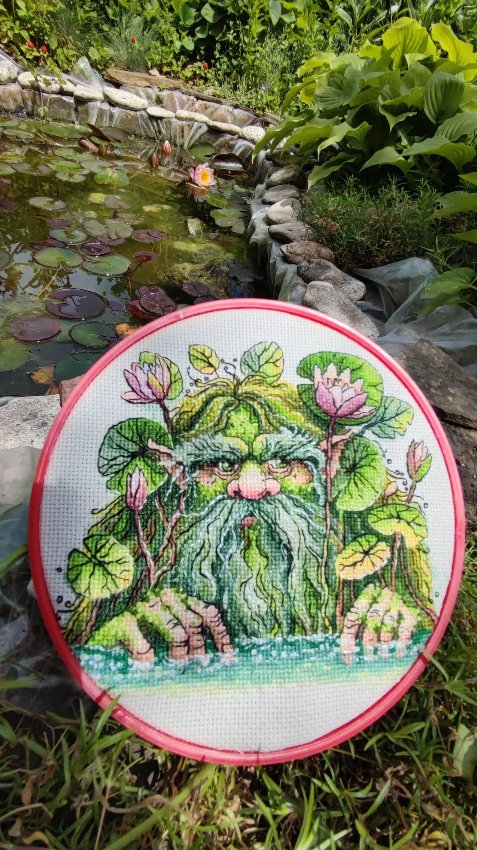 Cross Stitch Pattern: Swamp Man & Lilies - Modern Fairy Tale Design ...