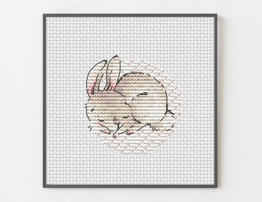 Sleepy Baby Bunny Cross Stitch Pattern: Cozy and Cute - Digital Instant ...