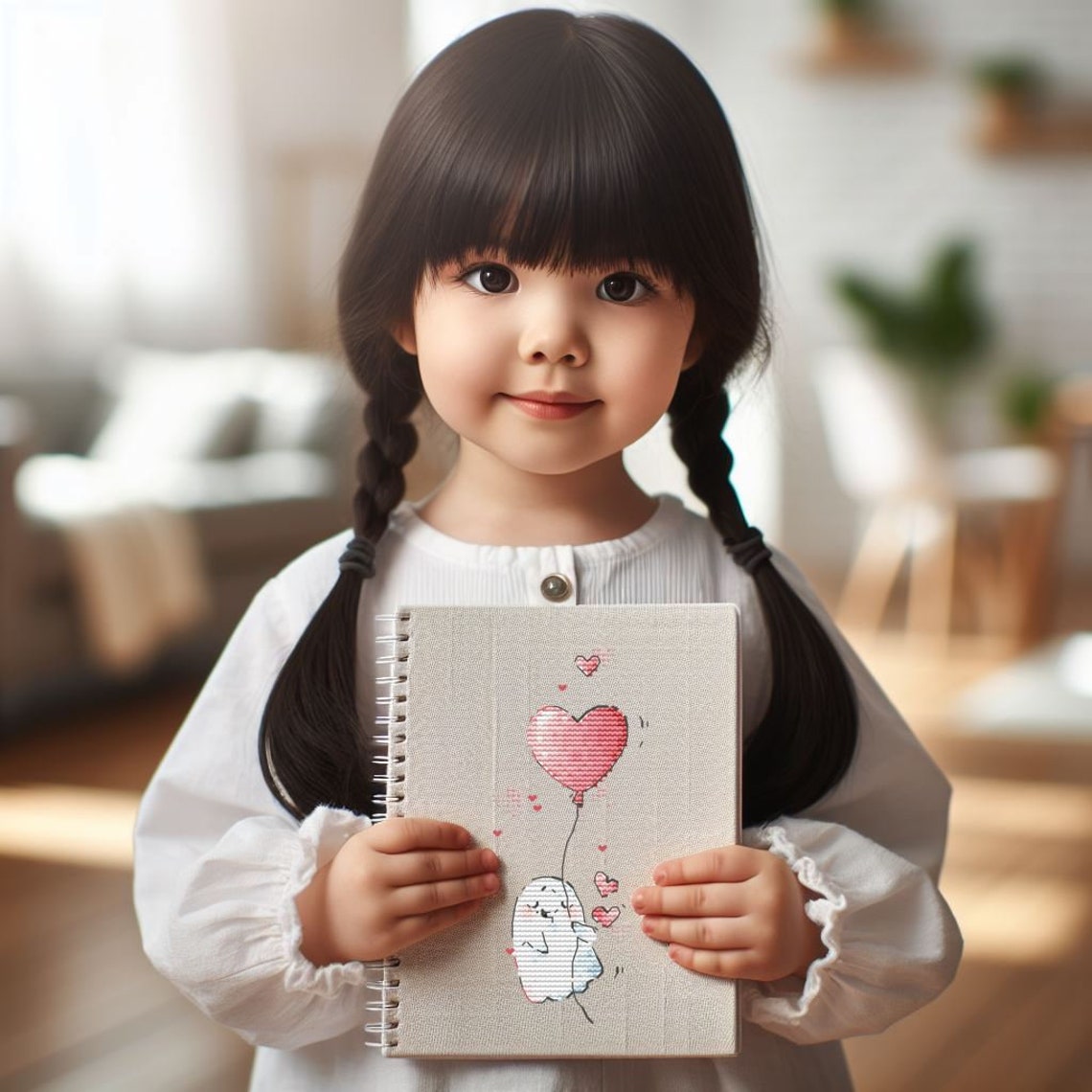 Adorable Ghost Holding Heart Balloon DIY Cross Stitch Pattern PDF for ...