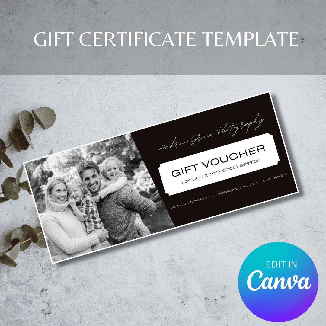 Editable and Printable Canva Gift Voucher Template for Photographers ...