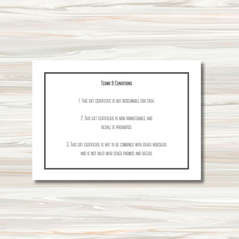 Simple, Basic Gift Certificate Template for Canva INSTANT DOWNLOAD - Etsy