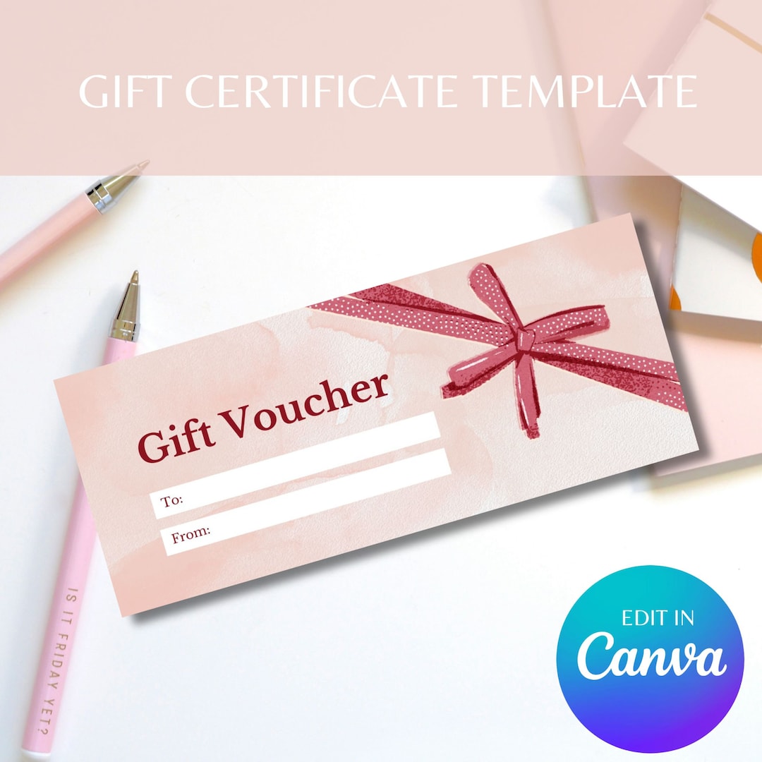 Editable and Printable Canva Gift Voucher Template INSTANT DOWNLOAD - Etsy