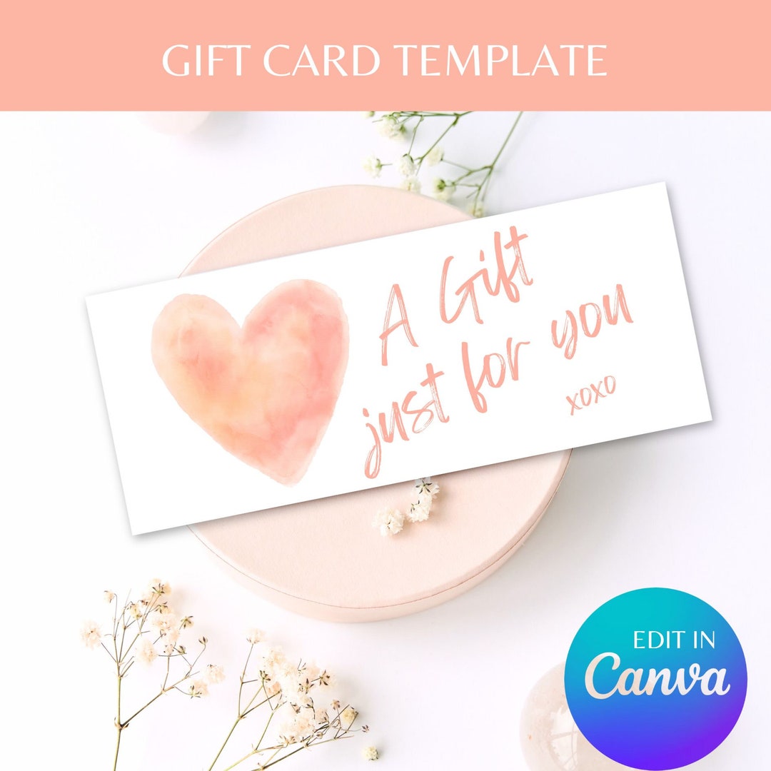 Trendy, Easy to Edit Gift Card Template INSTANT DOWNLOAD - Etsy