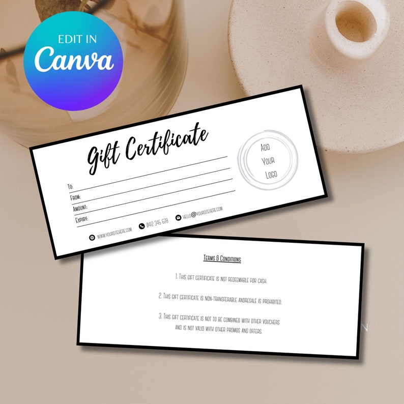 Editable and Printable Canva Gift Certificate Template INSTANT DOWNLOAD ...