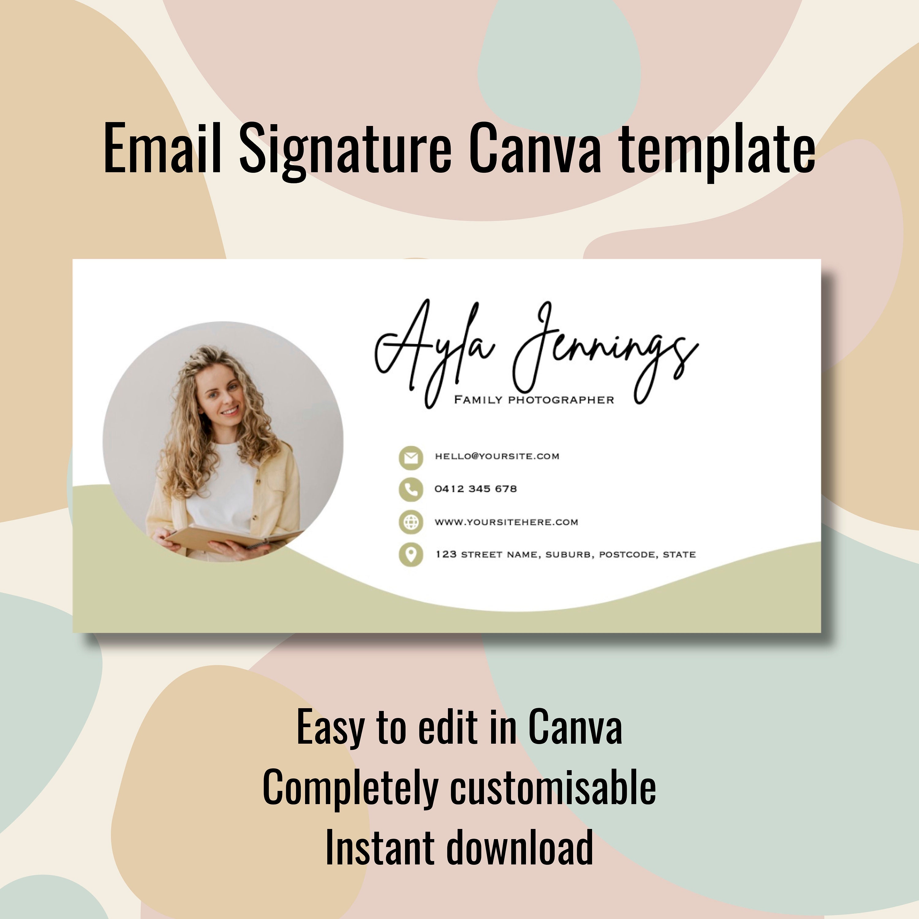 Canva Email Signature Template INSTANT DOWNLOAD - Etsy