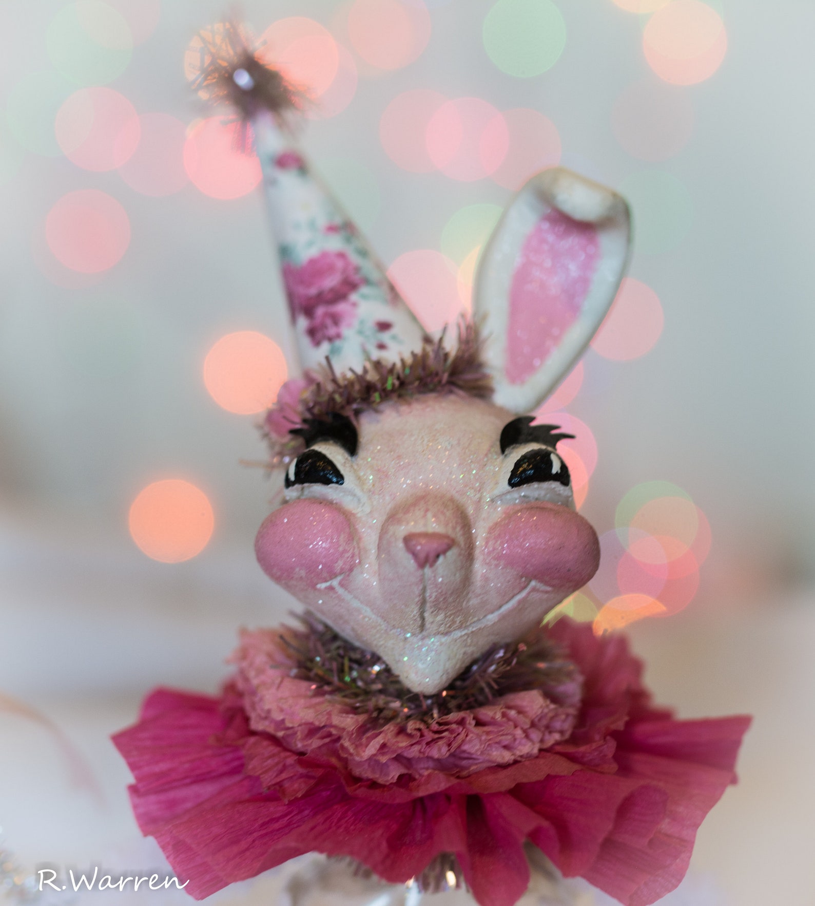 Vintage Inspired Paper Mache Hand Sculpted Easter Spring Bunny | Etsy