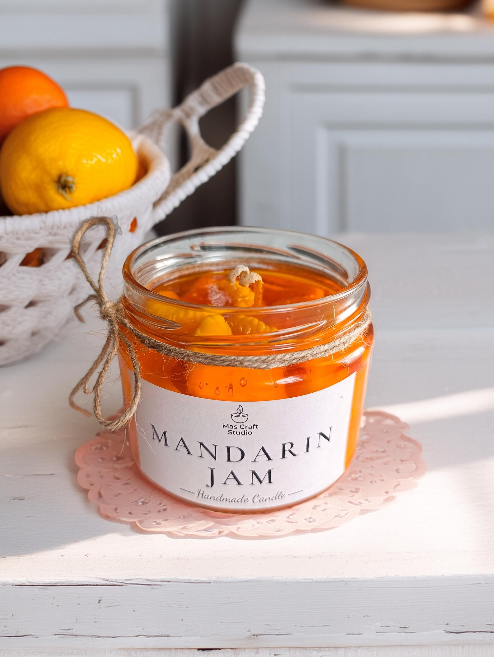 Mandarin Jam Candle - Realistic Gel Candle Gift, Soy Wax Candle for ...