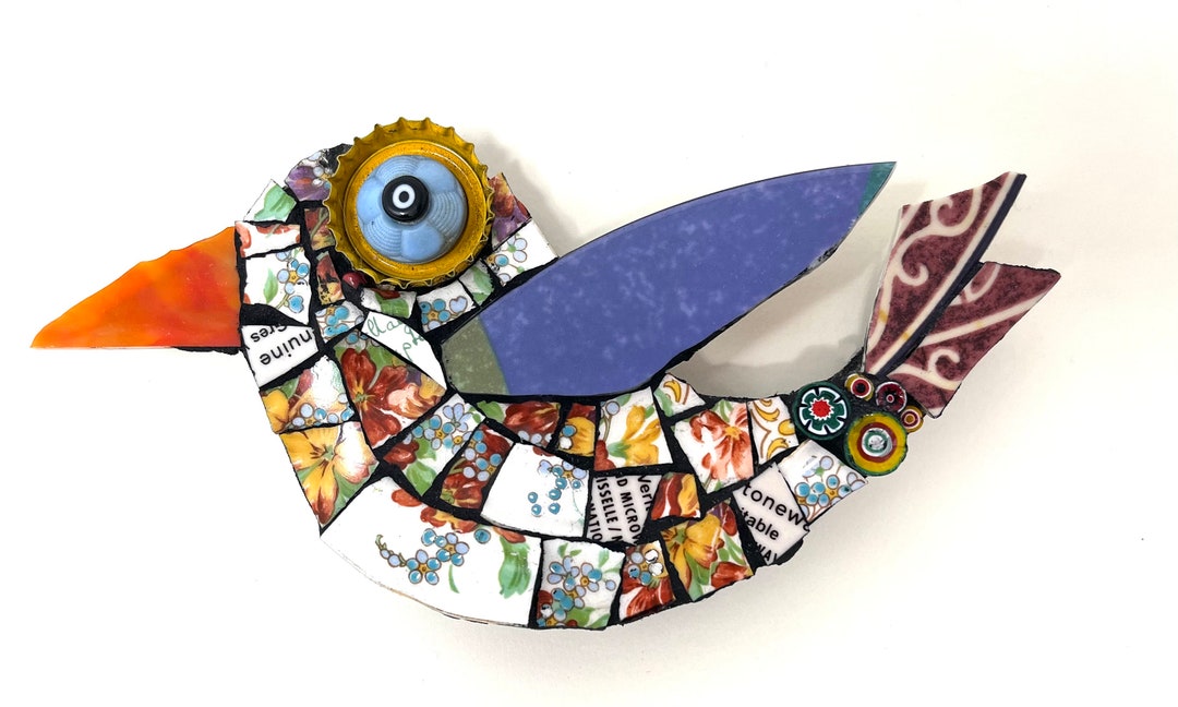 Mosaic Birds Art Creature Wacky Birdy / Glass - Etsy
