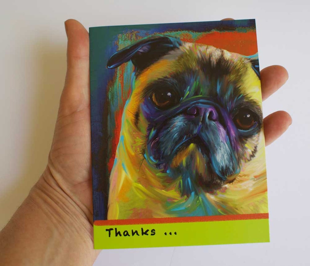 Pug Thank-you Cards - Etsy