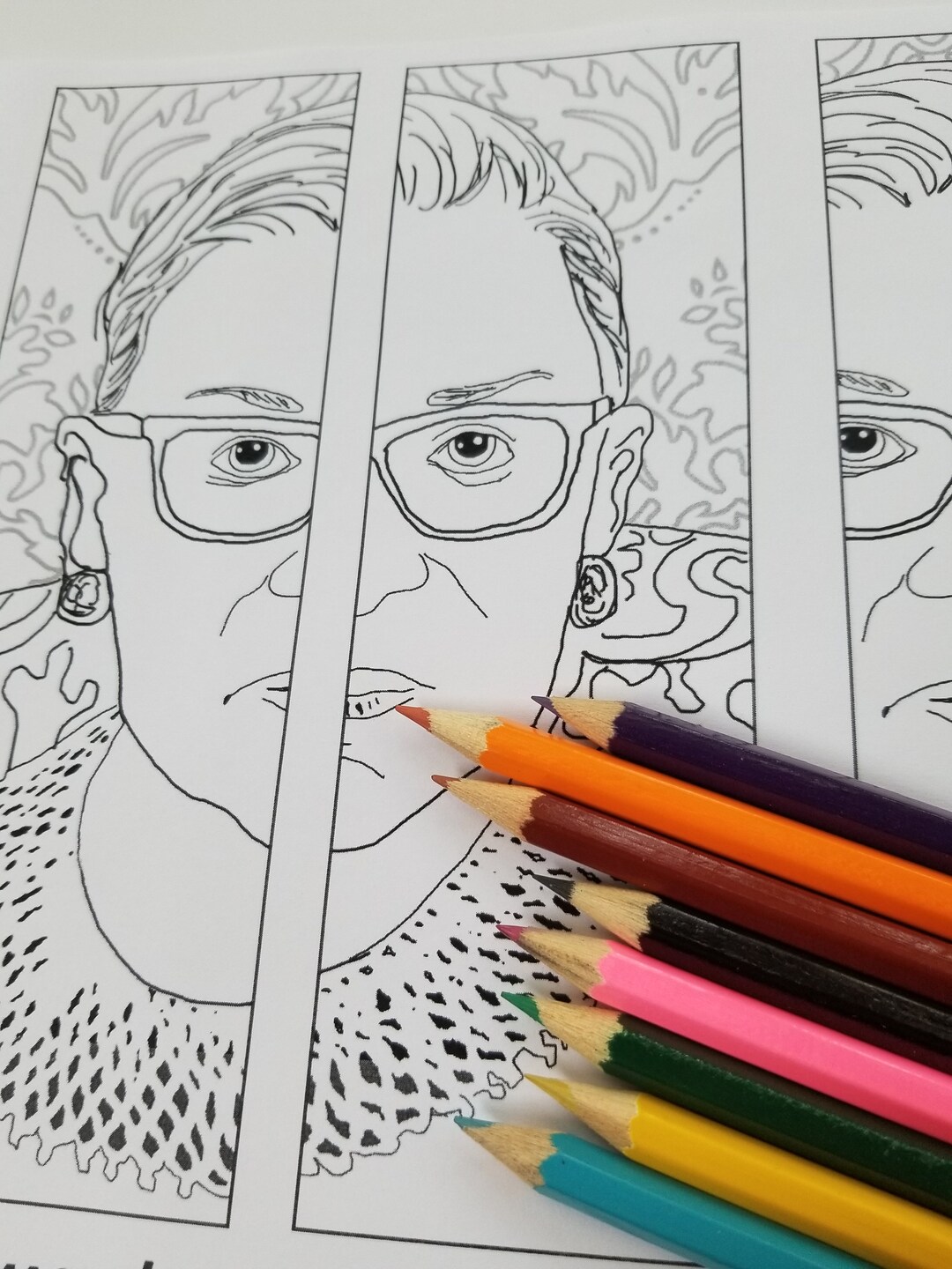 Female Heroes Bookmarks Coloring Book Page / Instant Download / RBG ...