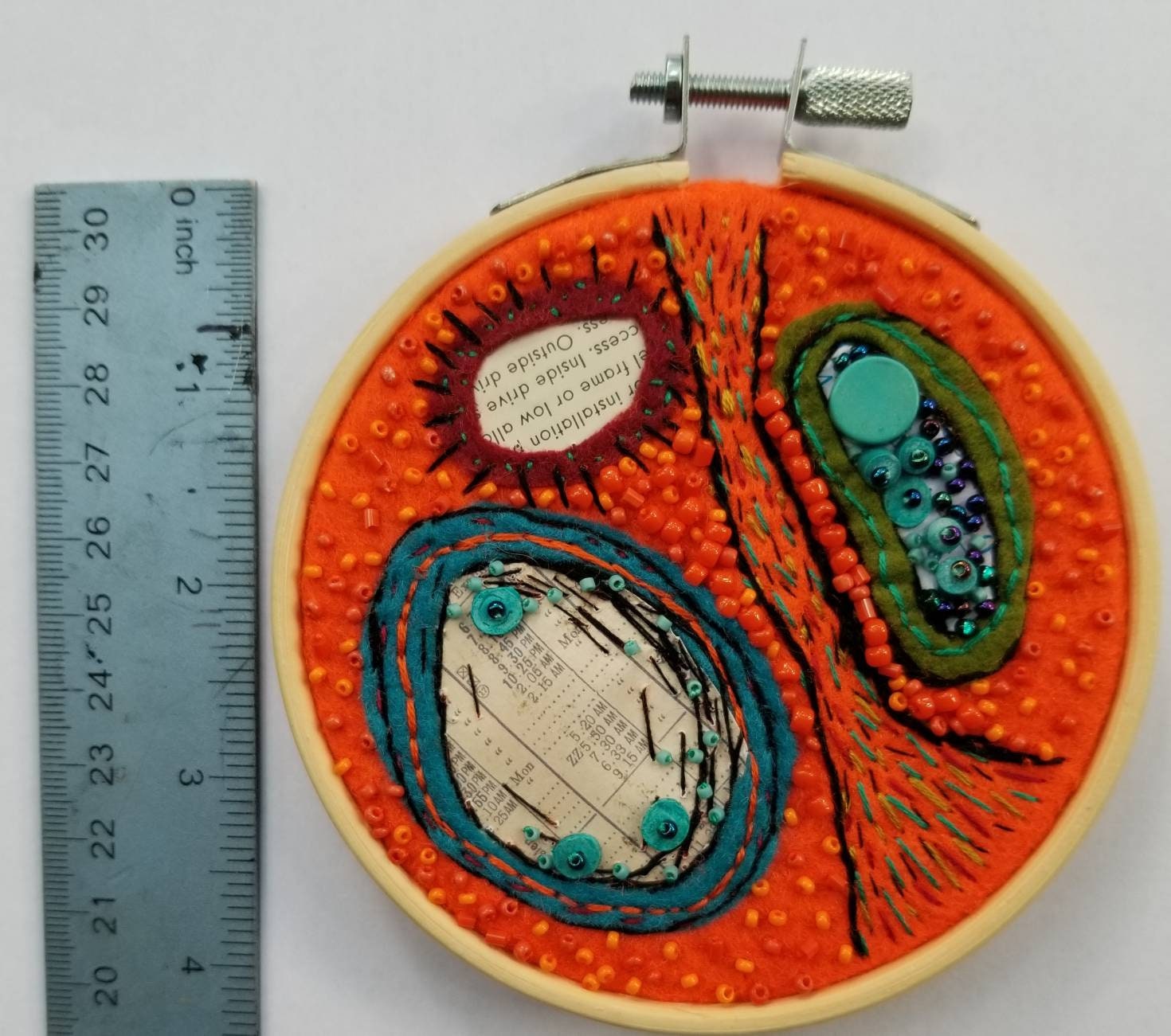 Hand Stitched Embroidery / Beaded Hoop Art / Cellular Biology - Etsy ...
