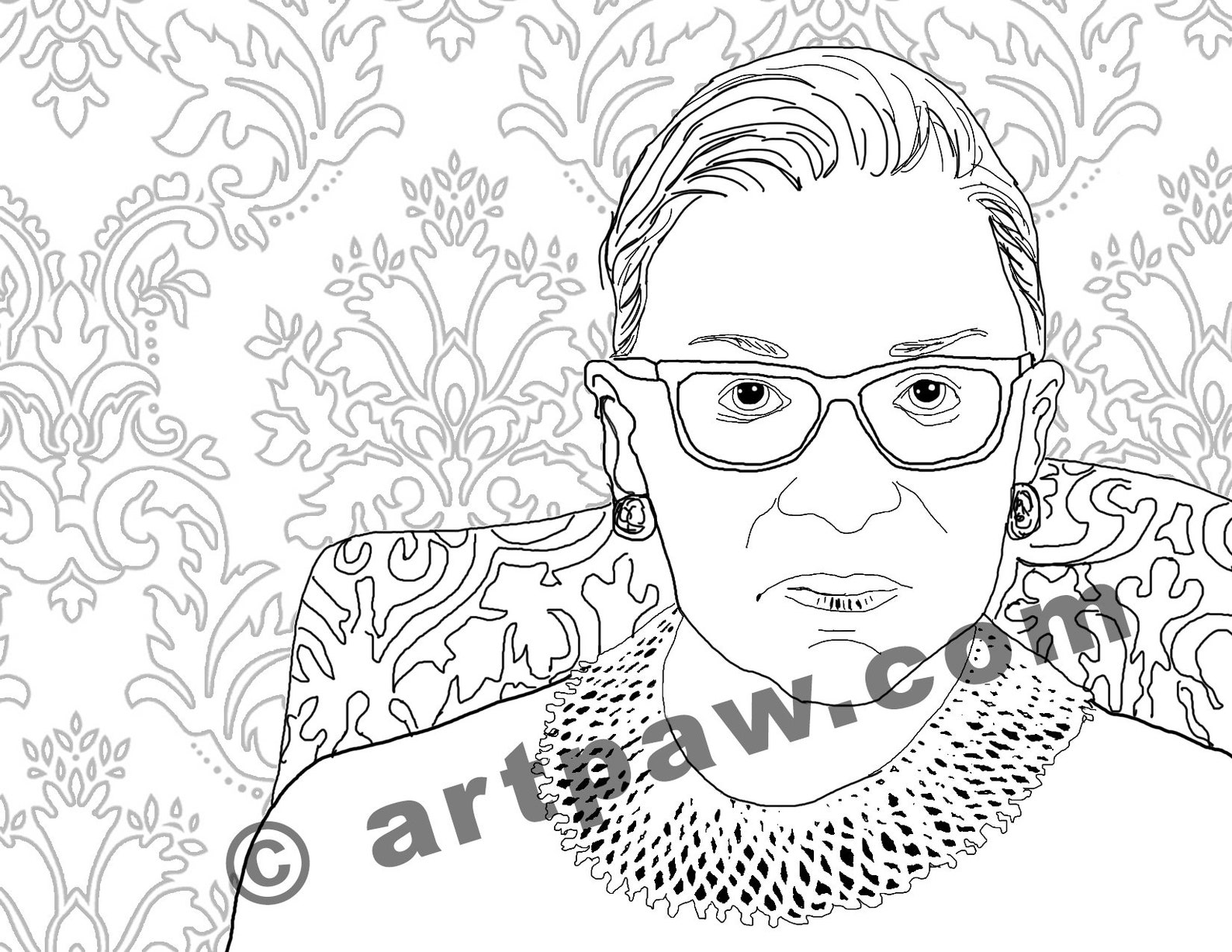 Female Heroes Coloring Book Page / Instant Download / RBG Ruth Bader ...