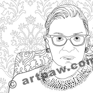 Female Heroes Coloring Book Page / Instant Download / RBG Ruth Bader ...