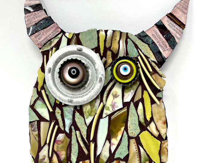 Mosaic Shard Monster , Creature, Sweet Monster / Picassiette - Etsy