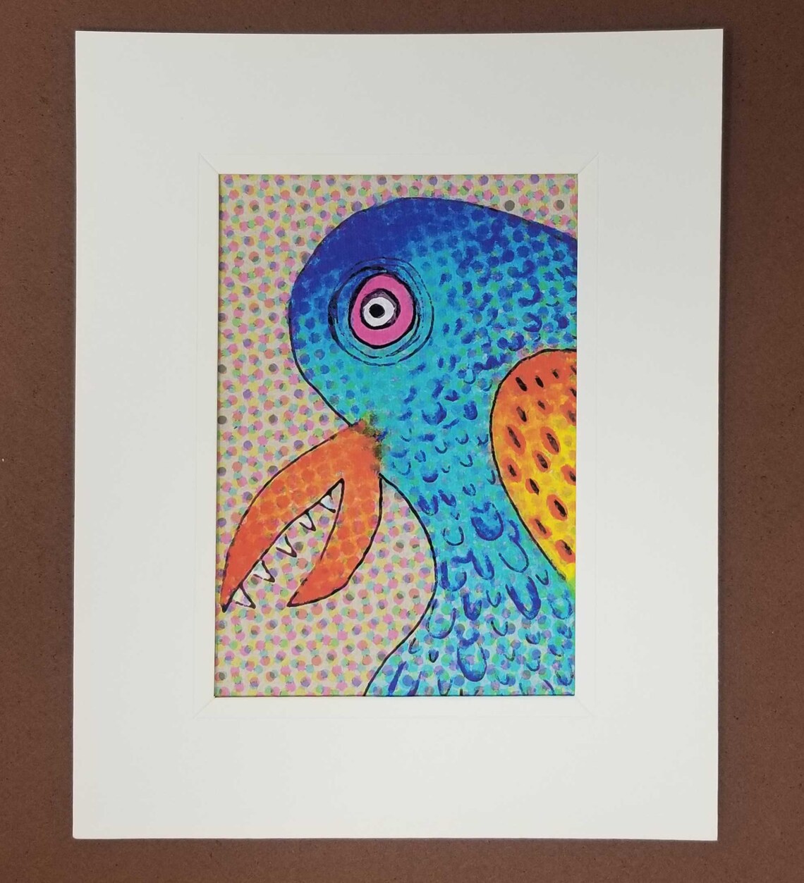 Wacky Bird Art Whimsical Bird Monster on Canvas Cute for - Etsy