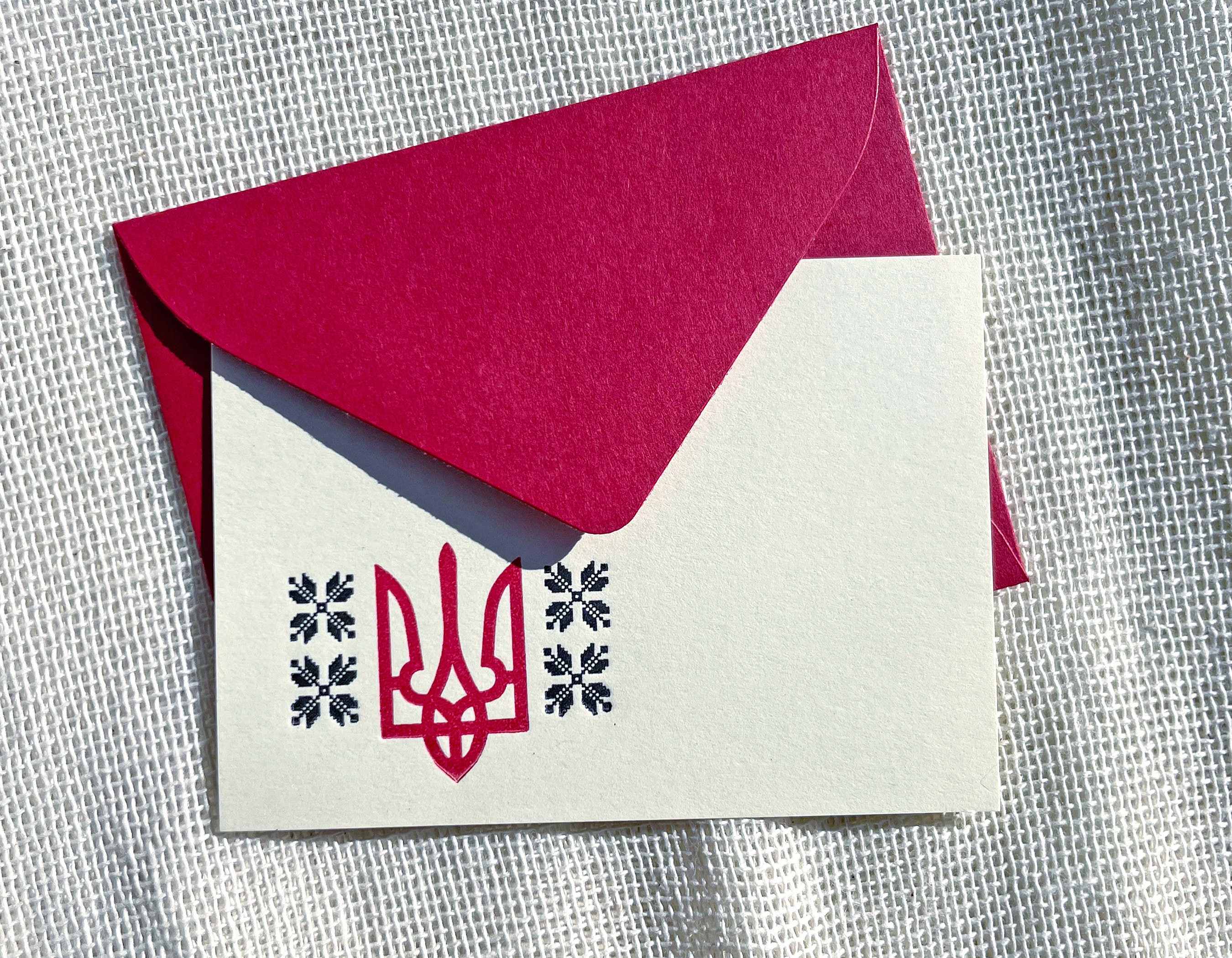 Multi-pack Ukrainian Cards Letterpressed Small Flat Enclosure Card Set ...