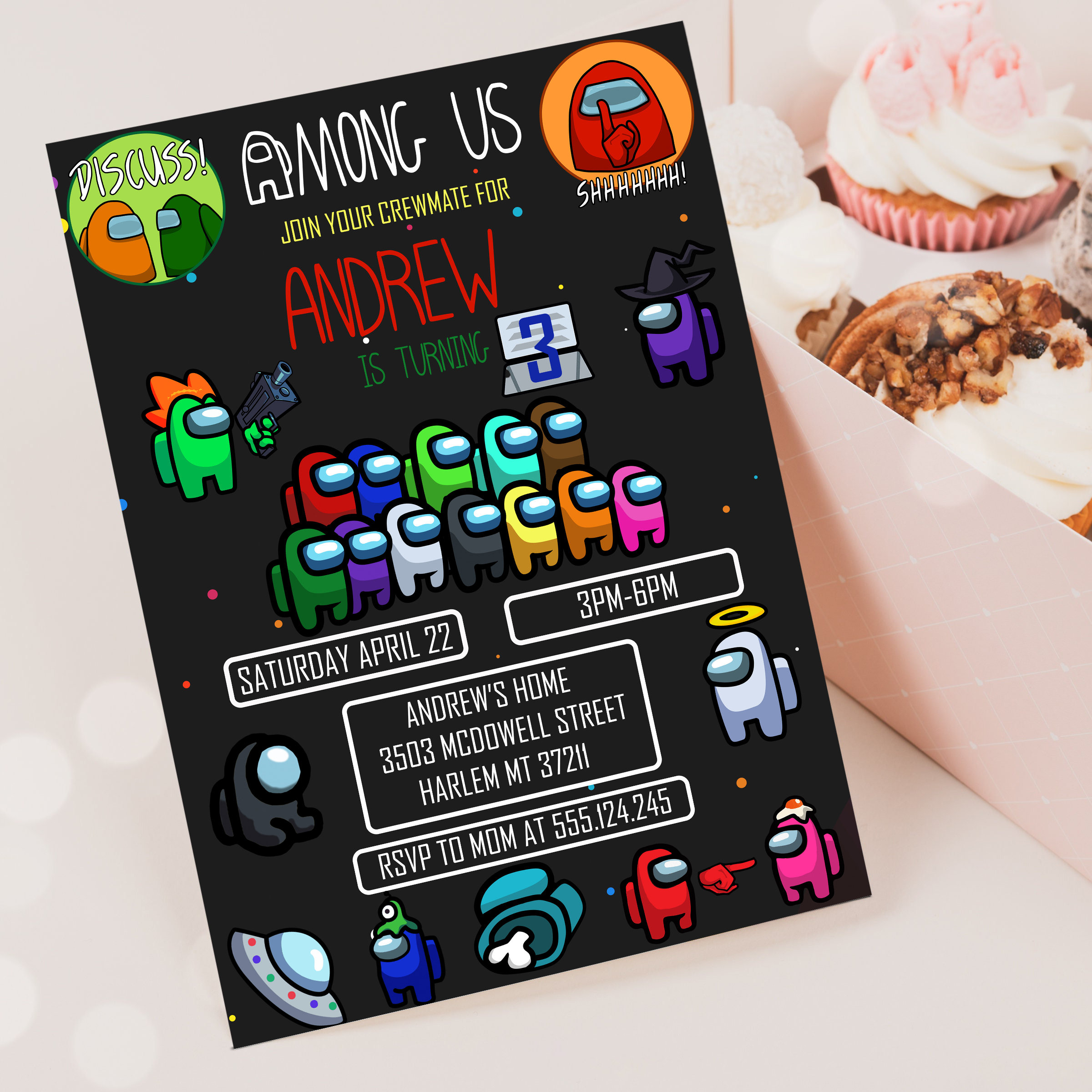 Among Us Birthday Invitation | Amoung Us Game Invite | Among Us ...