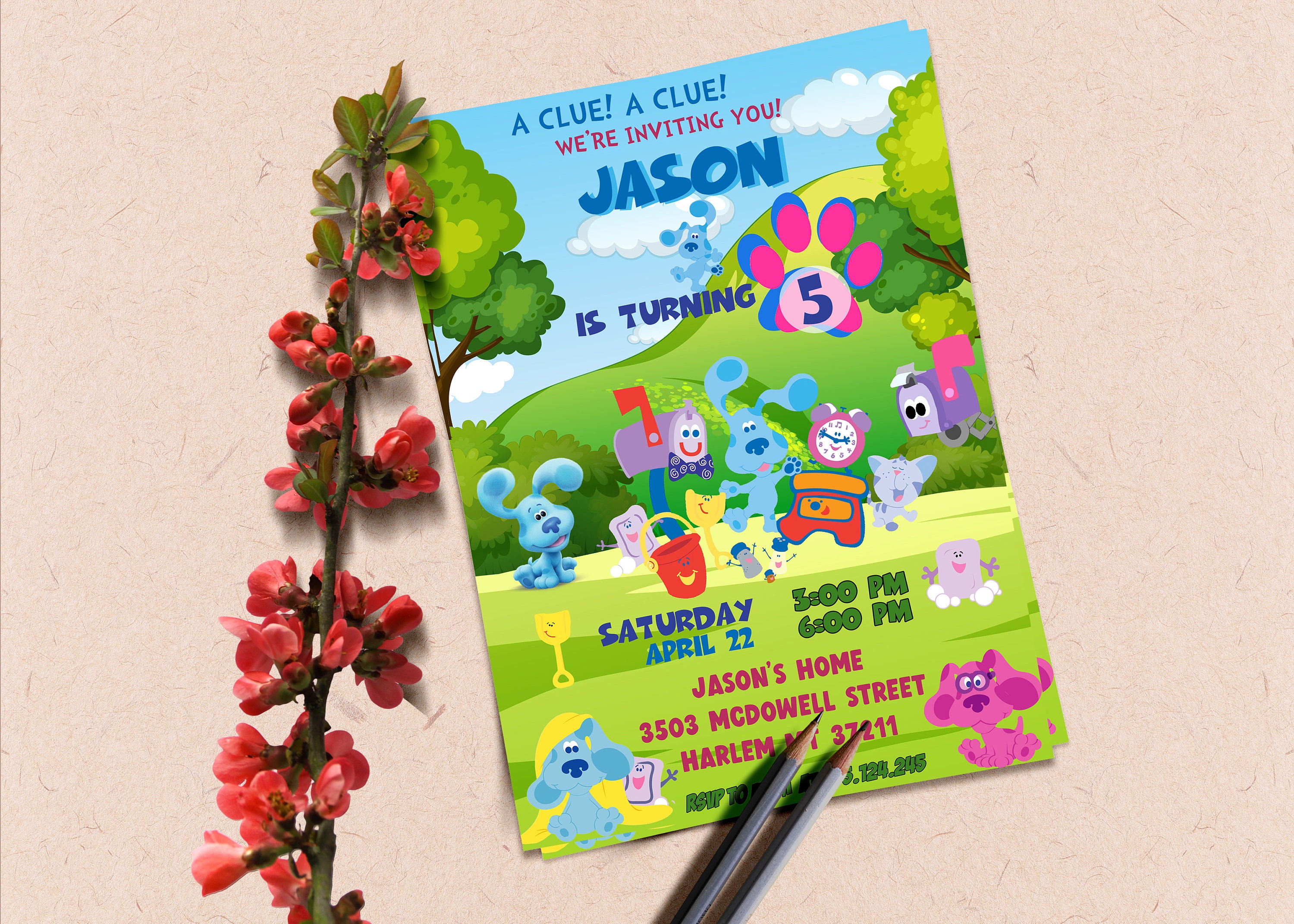 Blues Clues Birthday Invitations | Blues Clues Evite | Printable Blues ...