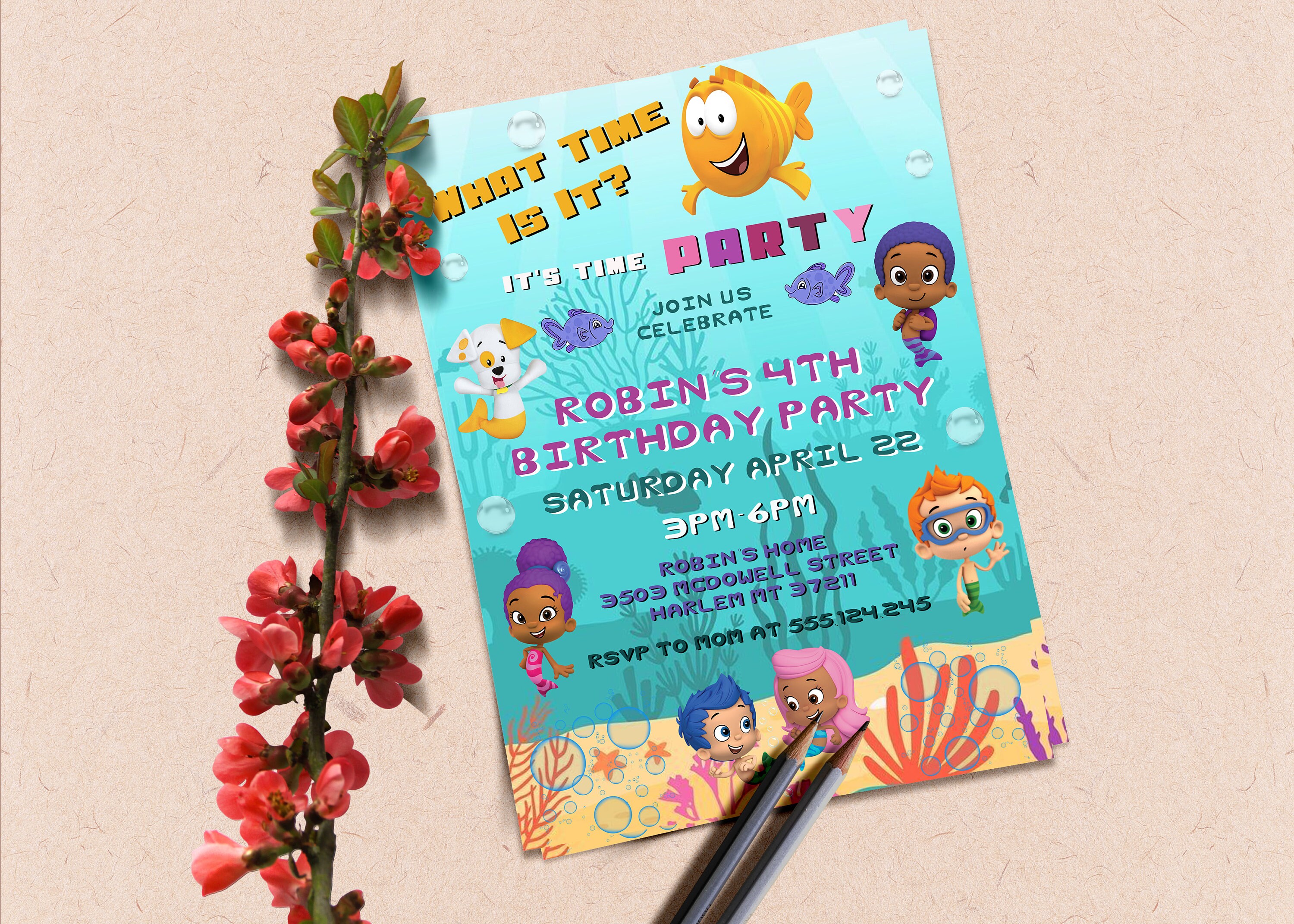 Bubble Guppies Birthday Invitations | Printable Bubble Guppies Party ...
