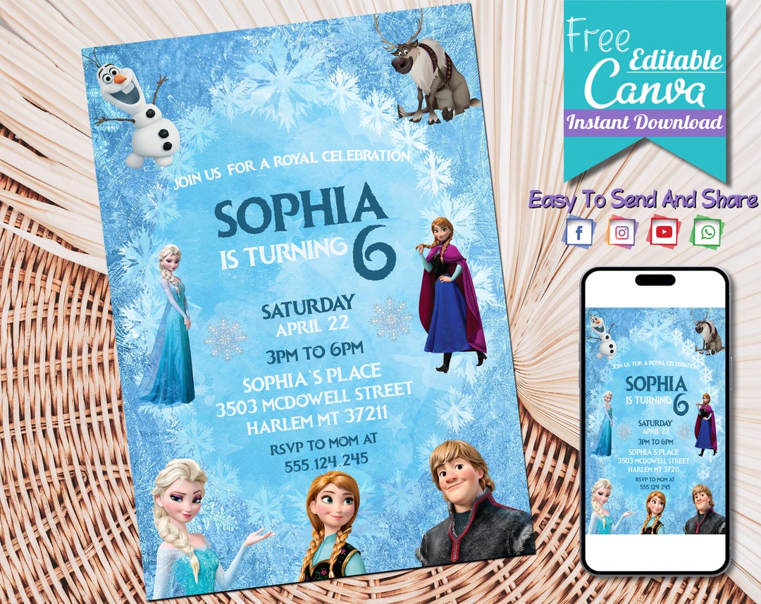 Princess Elsa Birthday Invitation | Frozen Birthday Invitation ...