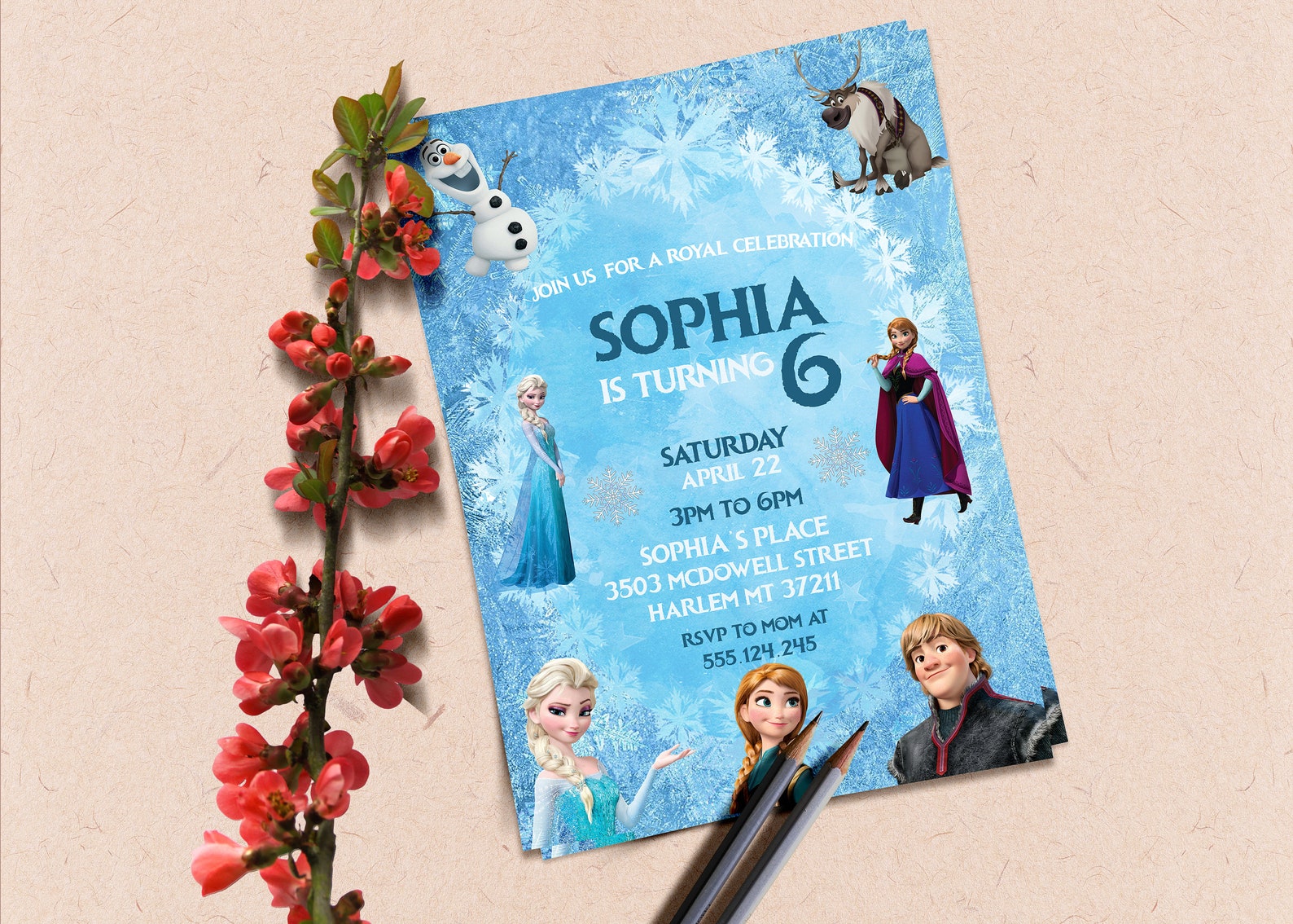 Princess Elsa Birthday Invitation | Frozen Birthday Invitation ...