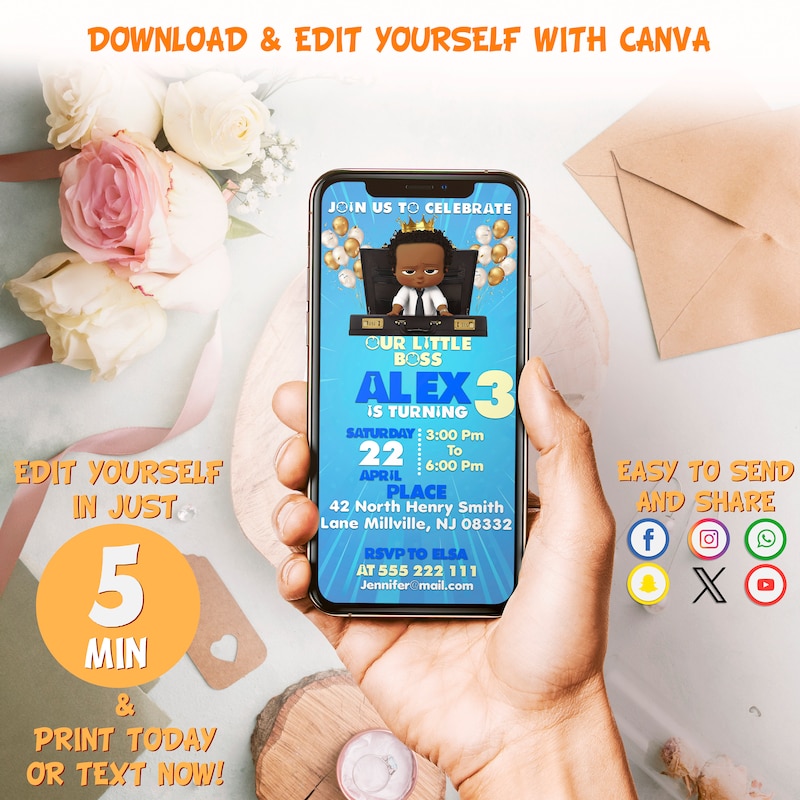 Boss Birthday Flyer - Etsy