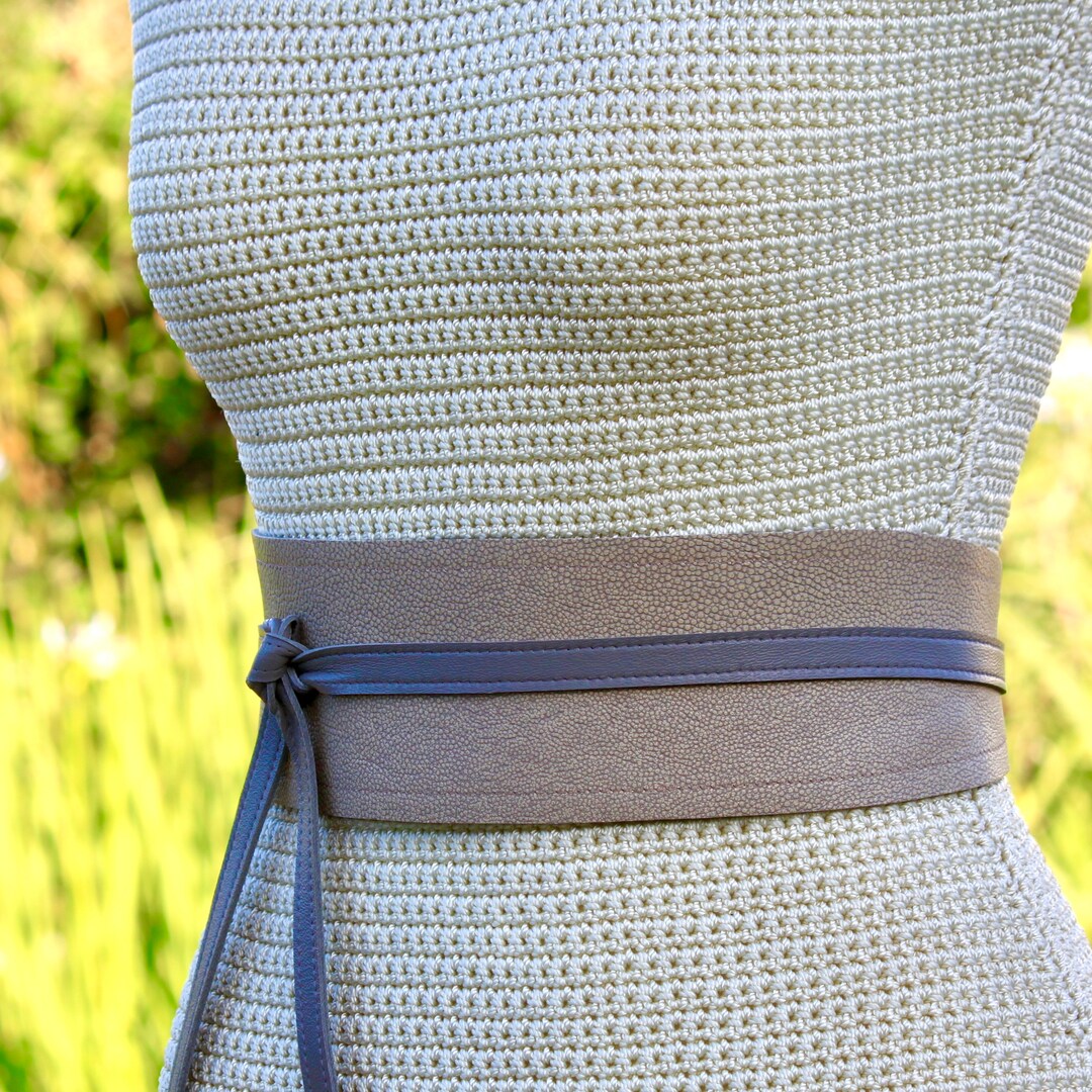Reversible Leather Wrap Belt: Stingray Embossed Calfskin, Lambskin Tie ...