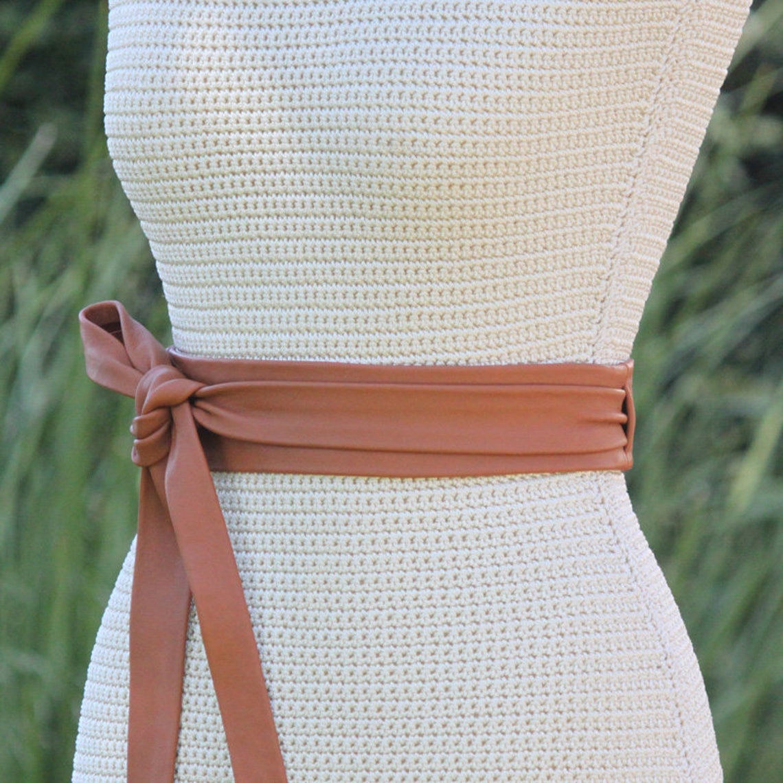 Leather Obi Wrap Belt Long Skinny 2 Inch Wide Leather | Etsy
