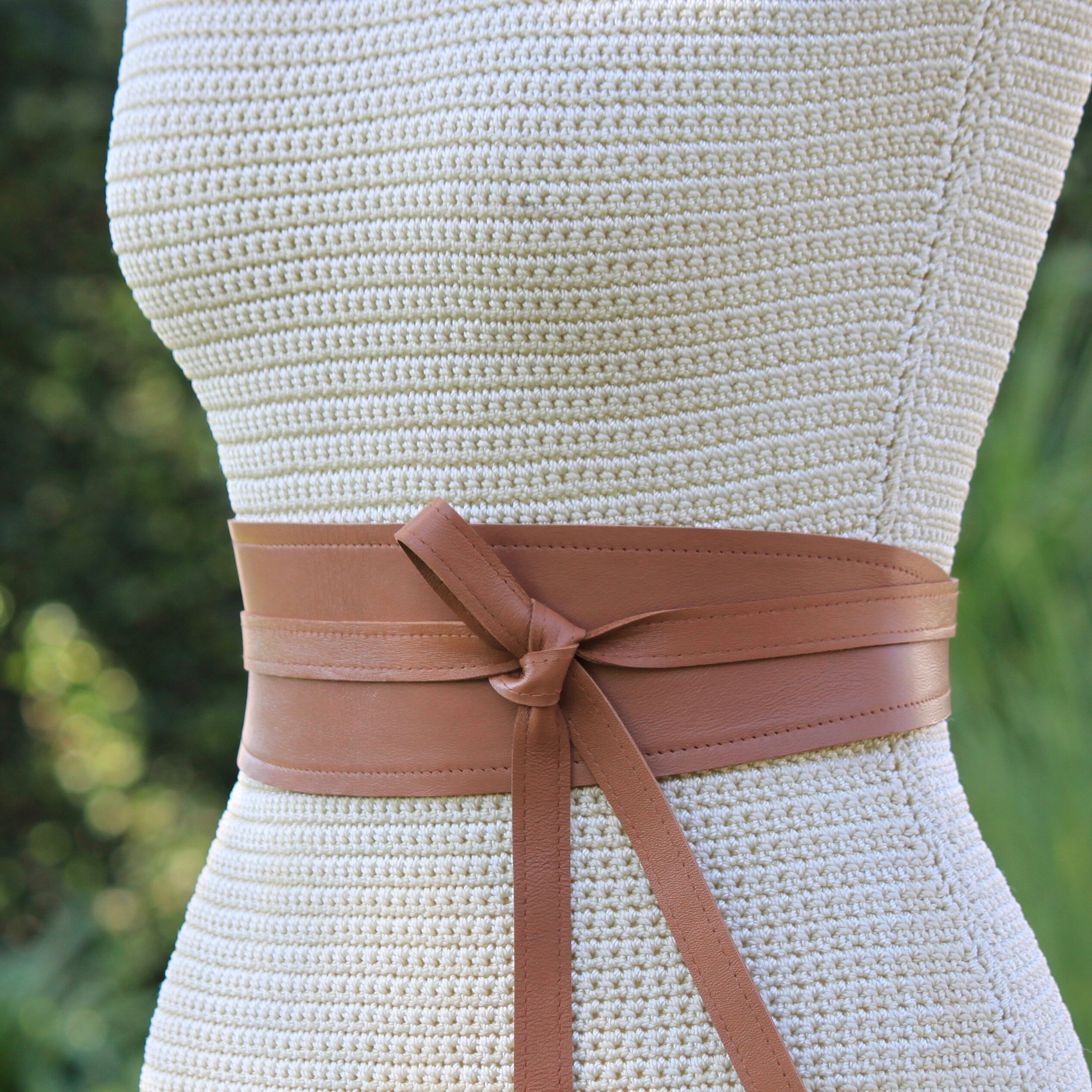 Brown Leather Wrap Belt - Etsy