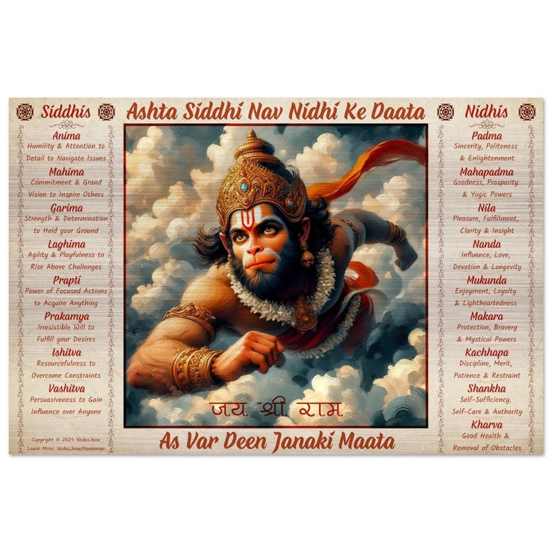 Hanuman Bestower of 8 Siddhis & 9 Nidhis - Etsy