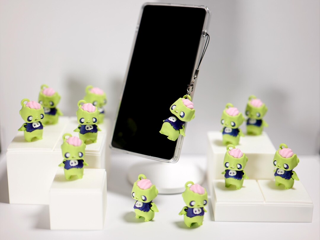 Pixie Zombie Phone Charm | Cute 3D Printed Articulated Multicolor Mini ...
