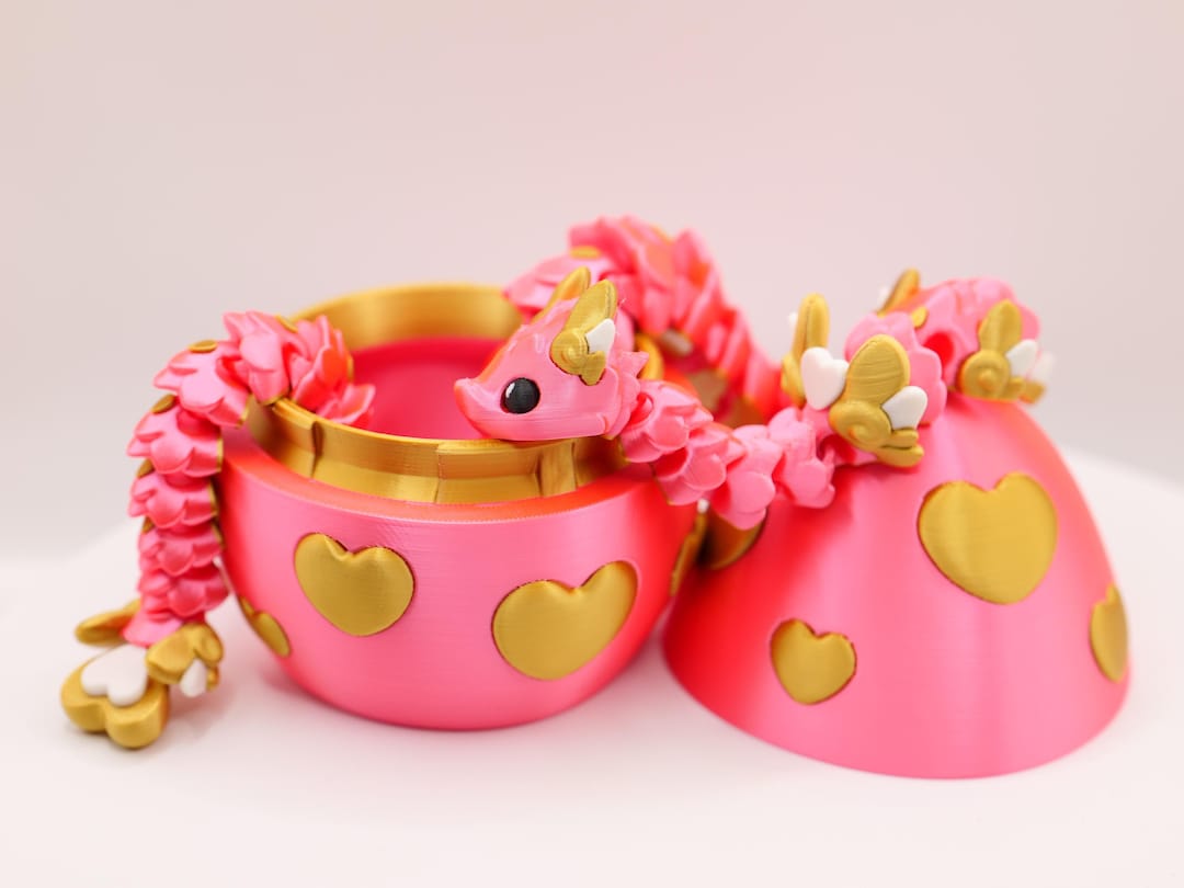 Valentines Day Cupid Snake W/ Optional Heart Egg 3D Printed Articulated ...