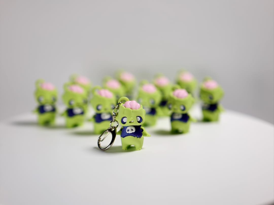 Pixie Zombie Keychain | Cute 3D Printed Articulated Multicolor Zombie ...