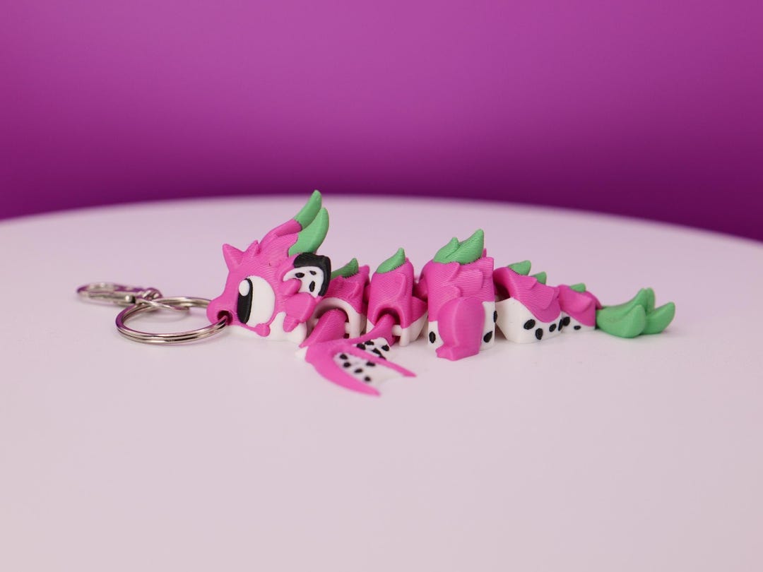 Dragonfruit Mini Dragon Keychain | Kawaii 3D Printed Articulated Fruit ...